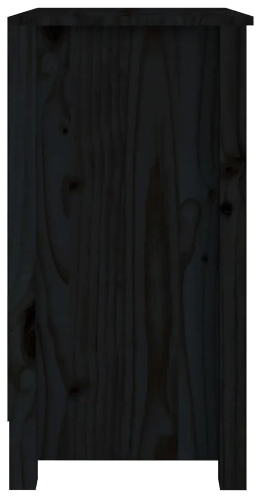 Knihovna černá 50x35x68 cm masivní dřevo borovice - Default Title