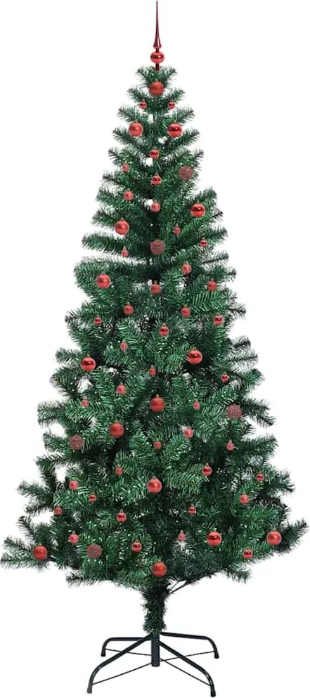 Umělý osvětlený vánoční stromeček Zelená 240 cm PVC a kov 3396788