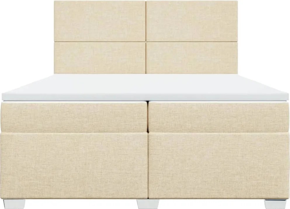Box spring postel s matrací krémová 200x200 cm textil 3290593