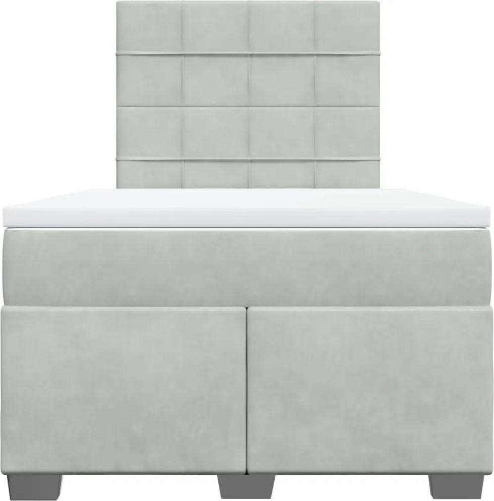 Box spring postel s matrací světle šedá 120x190 cm samet 3290858