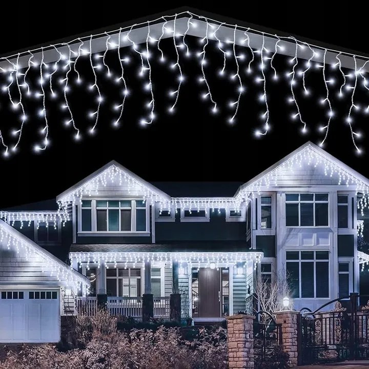 Vánoční světýlka LED záclona FLASH studená bílá 500 LED