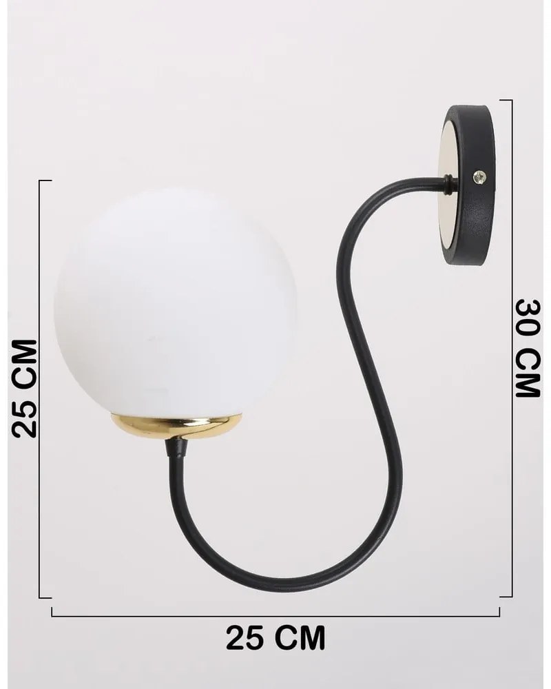 Černobílé nástěnné svítidlo ø 15 cm Oslo – Squid Lighting
