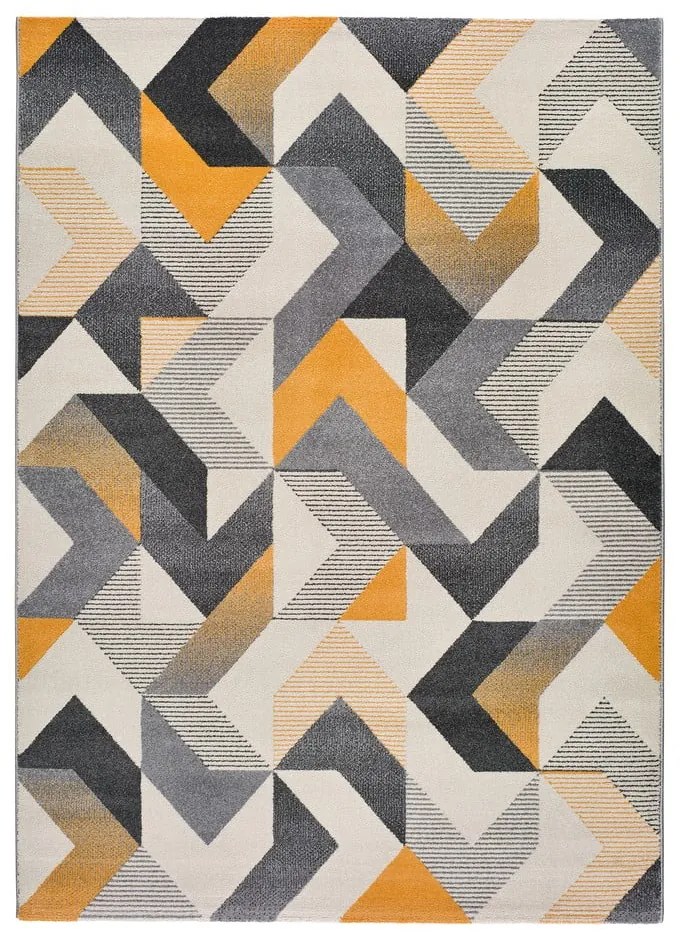 Oranžovo-šedý koberec Universal Gladys Abstract, 140 x 200 cm