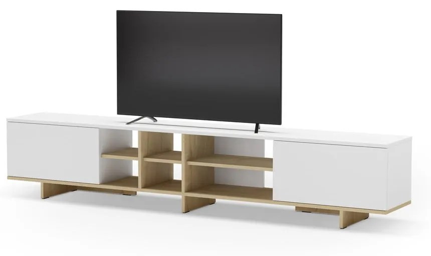 Bílý TV stolek 230x44 cm Cequoia – Marckeric