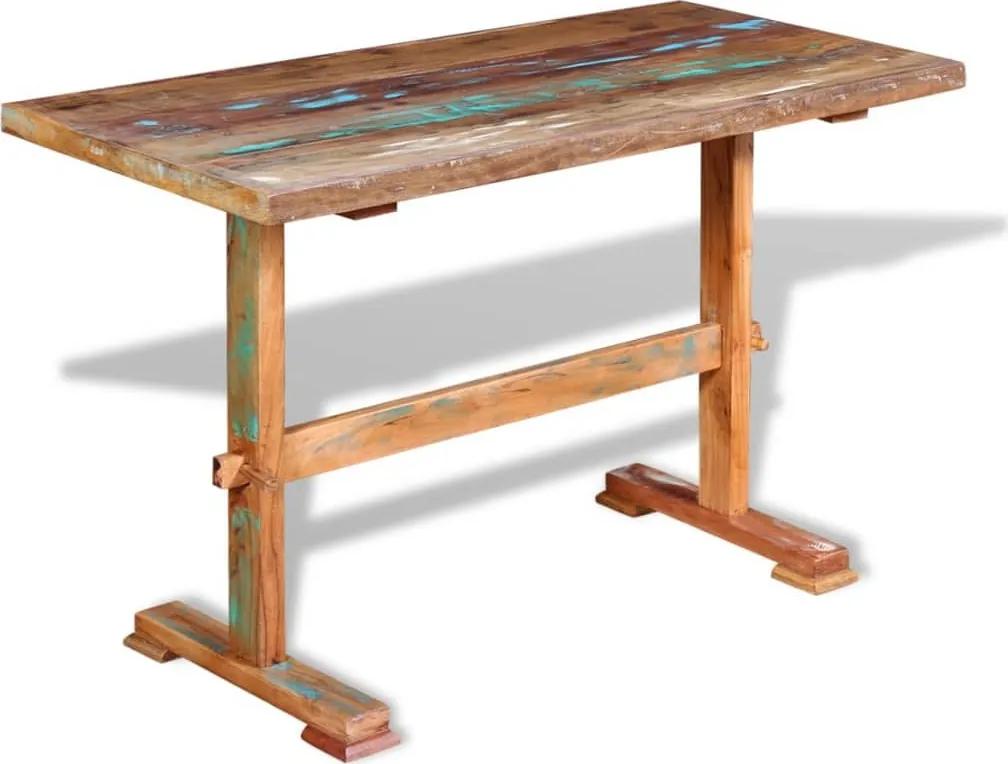 vidaXL Jídelní stůl s trnoží masivní recyklované dřevo 120x58x78 cm [244240]