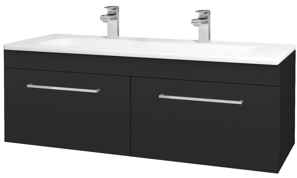 Dřevojas Koupelnová skříň ASTON SZZ2 120 Varianta: N01 Bílá lesk / Úchytka T01 / D06 Ořech
