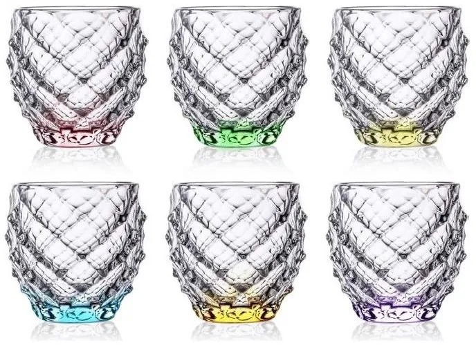 BOHEMIA MORRIS COLOR SKLENICE NA WHISKY 340 ML SADA 6 KS
