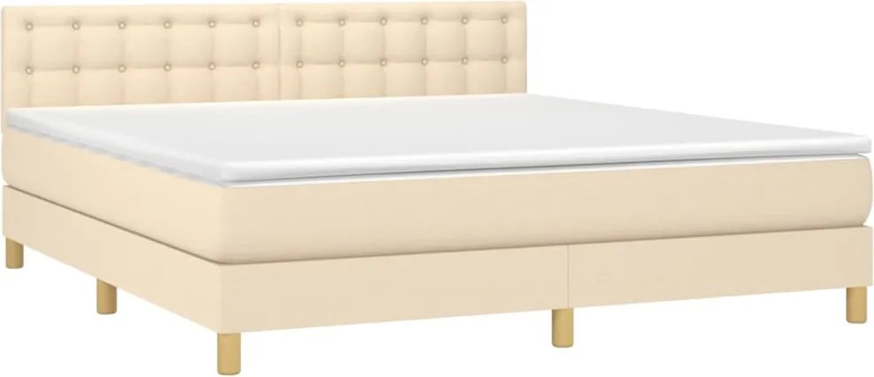 Box spring postel s matrací krémová 180x200 cm textil 3140958