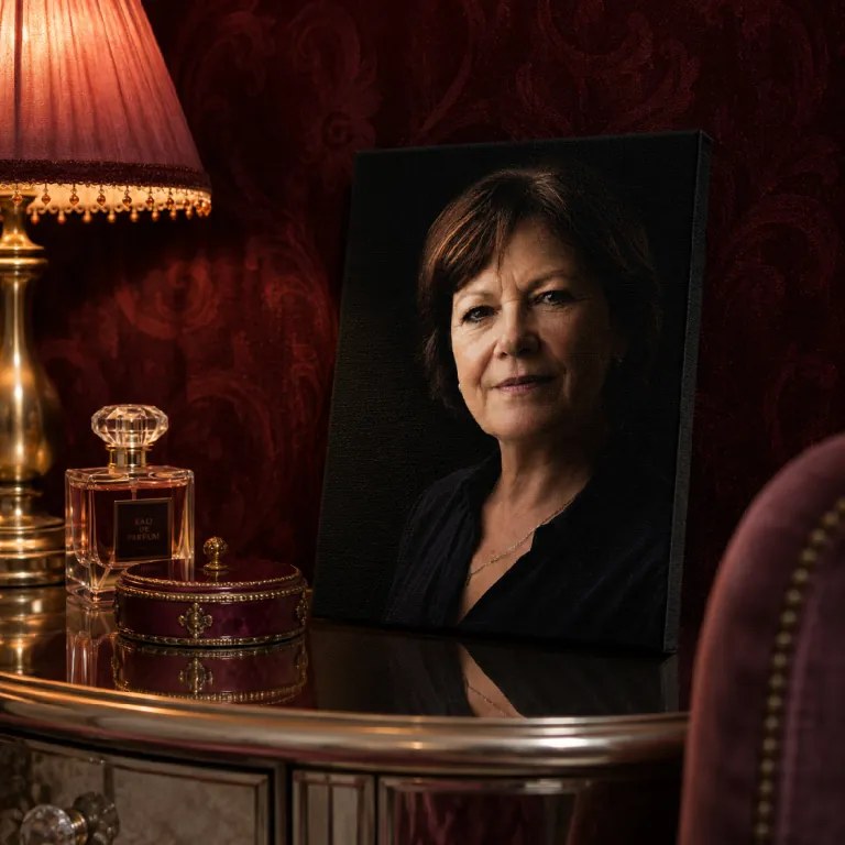 Foto obraz z vlastní fotky na plátno – Dramatický studiový portrét Rozměry obrazu: 70 x 100 cm