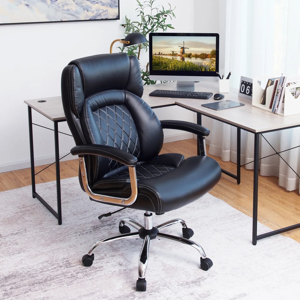 Costway Manažerská židle, ergonomická kancelářská židle, unese až 225 kg, psací