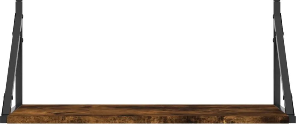 vidaXL Nástěnné police 2 ks 60 x 25 x 25,5 cm kompozitní dřevo [836335] Barva: Černá