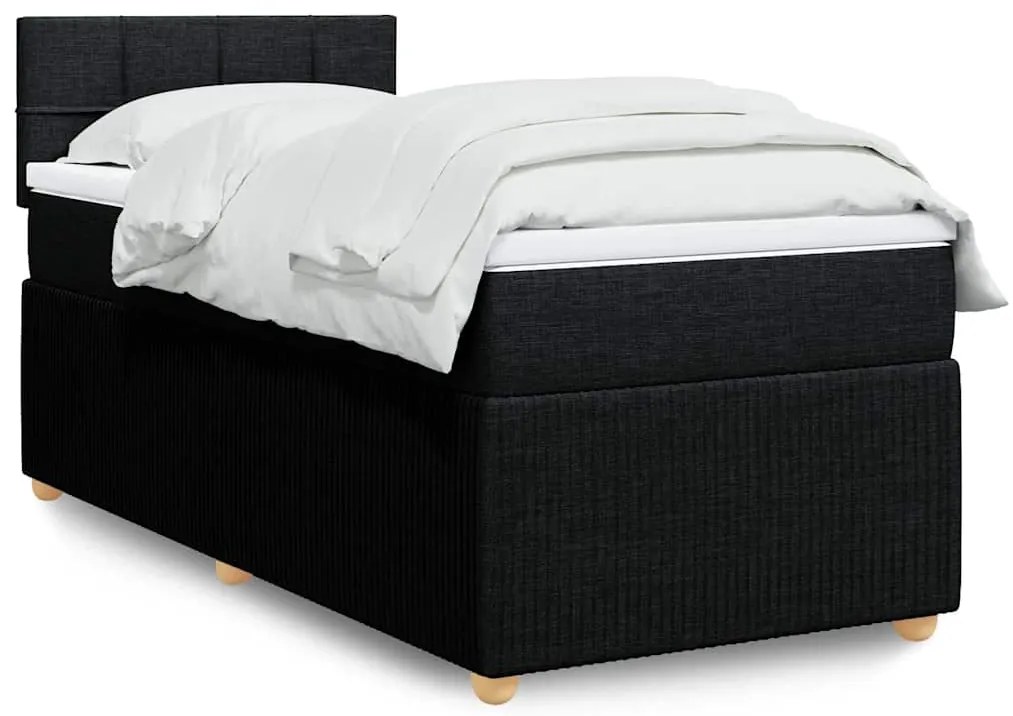 Box spring postel s matrací černá 100 x 200 cm textil 3289669