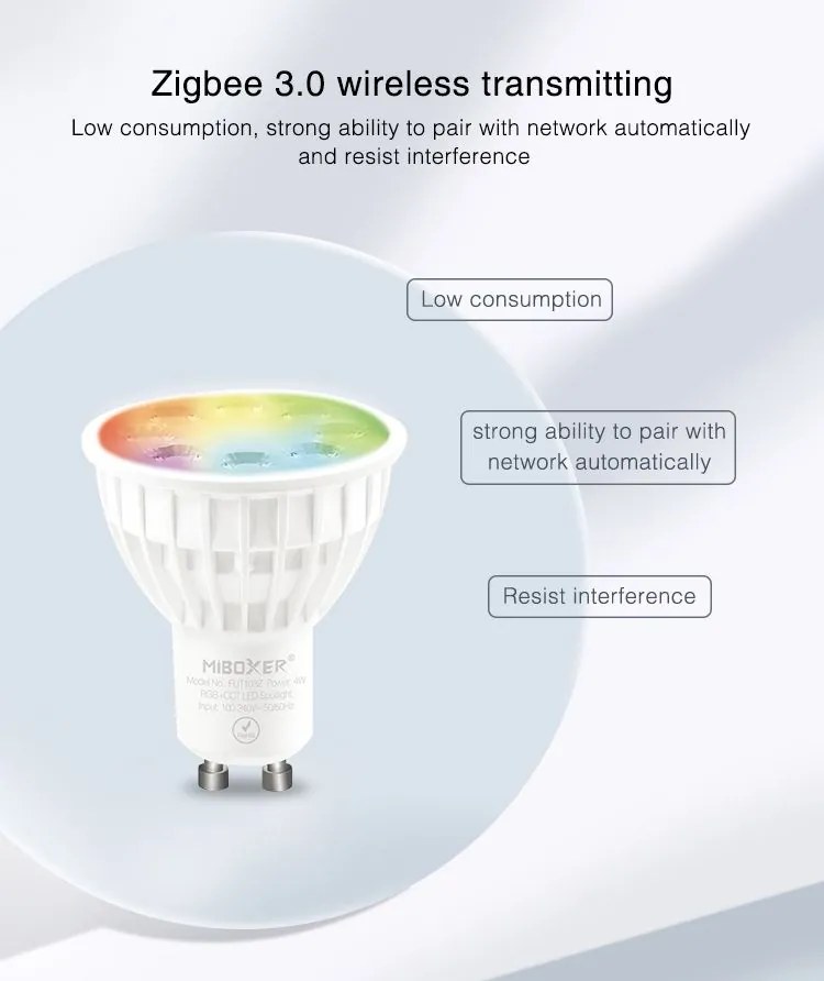 LED Solution Mi-Light MiBoxer ZIGBEE LED žárovka RGB+CCT 4W GU10