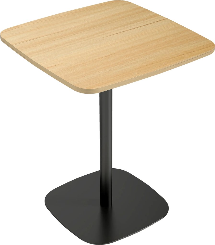 HOMCOM jídelní stůl — moderní čtvercový stůl pro 2 osoby 60 × 60 cm s ocelovou podnoží, přírodní dřevo