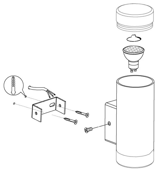 Eglo 92736 - Venkovní nástěnné svítidlo RIGA-LED GU10/2,5W/230V IP44