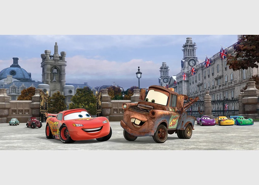 Dětská vliesová fototapeta na zed' Auta Londýn, Disney | 202 x 90 cm | DFTDNH 5324