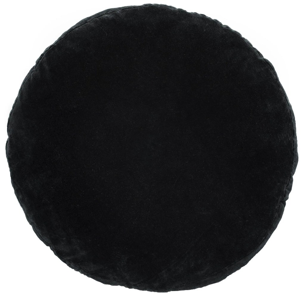 MADAM STOLTZ Sametový sedák Black 46cm, černá barva, textil