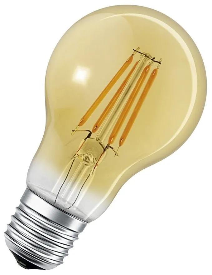 Chytrá jantarová stmívatelná zigbee LED žárovka E27 6 W FILAMENT, teplá bílá