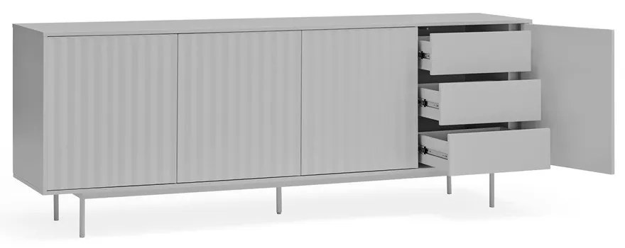 Šedá nízká komoda 211x80 cm Sierra – Teulat