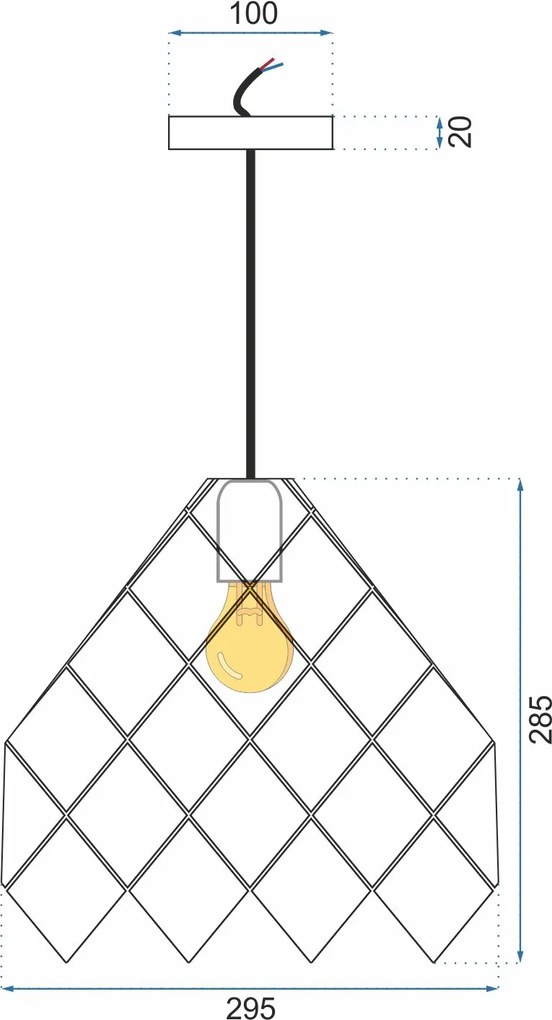 Toolight Toolight, závěsná kovová stropní lampa 1xE27 APP338-1CP, černá, OSW-05019