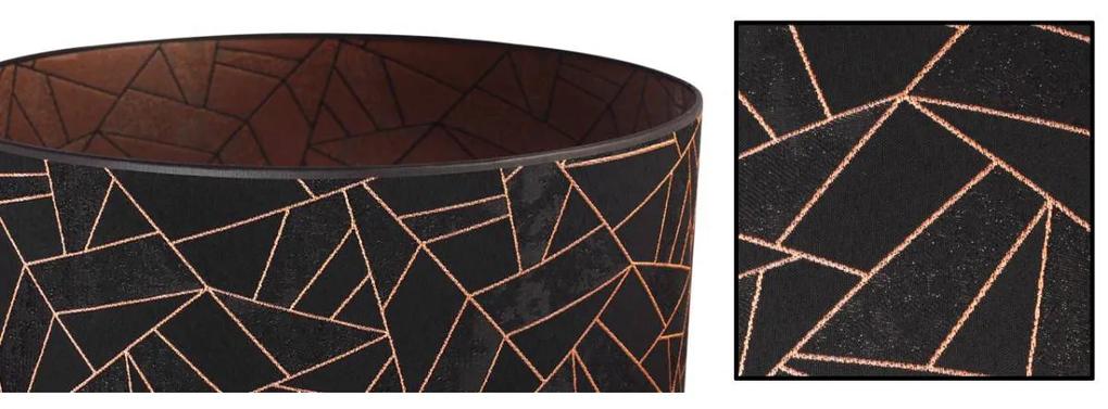 Závěsné svítidlo WERONA 6, 1x černé textilní stínítko se vzorem, (fi 45cm), C