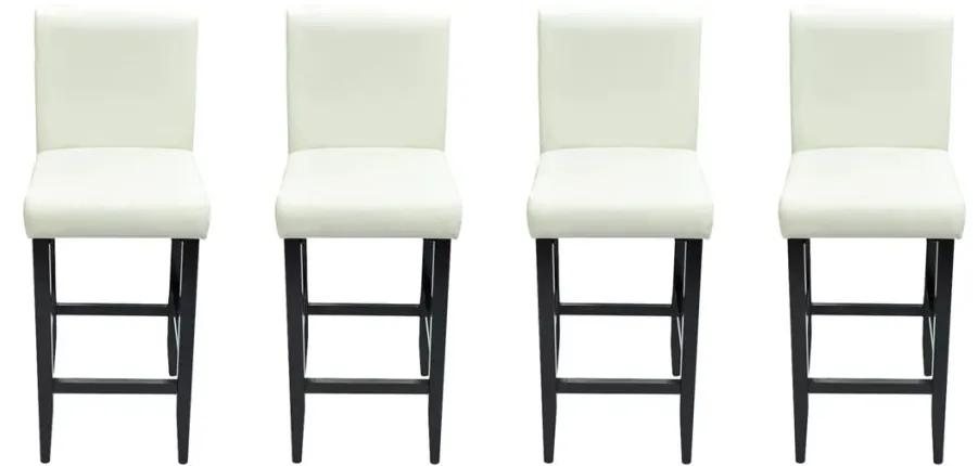Barové židle 4 ks - umělá kůže | bílá