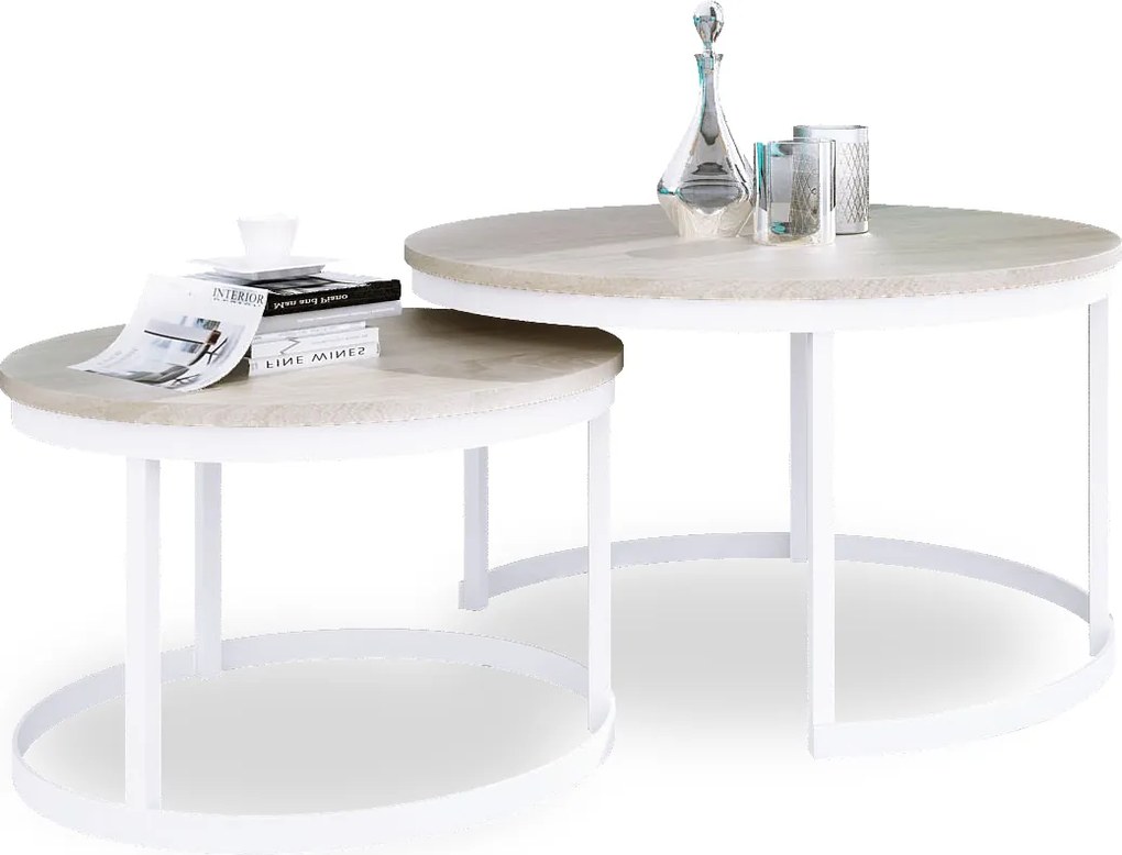 ADRK Furniture Konferenční stolek 2v1 OKIN CT-OKI-W-S