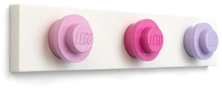 Nástěnný věšák v světlě růžové, tmavě růžové, tmavě šedé barvě LEGO®