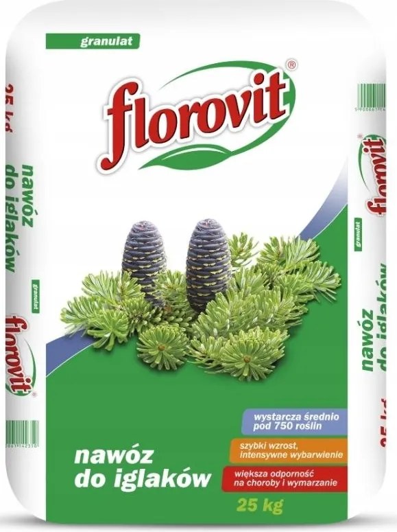 Granulované hnojivo pro jehličnany Iglak Všechny Jehličnaté Rostliny 25 kg Florovit