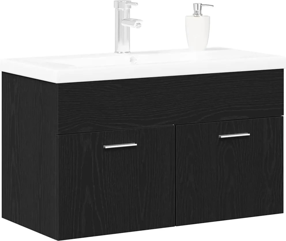 Koupelnová skříň Černý dub 90 x 38,5 x 46 cm Kompozitní dřevo 3333136