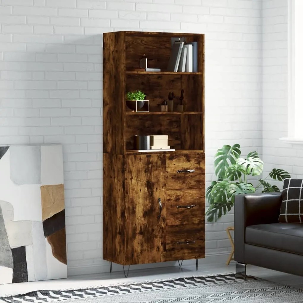 vidaXL Skříň highboard 69,5 x 34 x 180 cm kompozitní dřevo [3189438] Barva: Betonová šedá