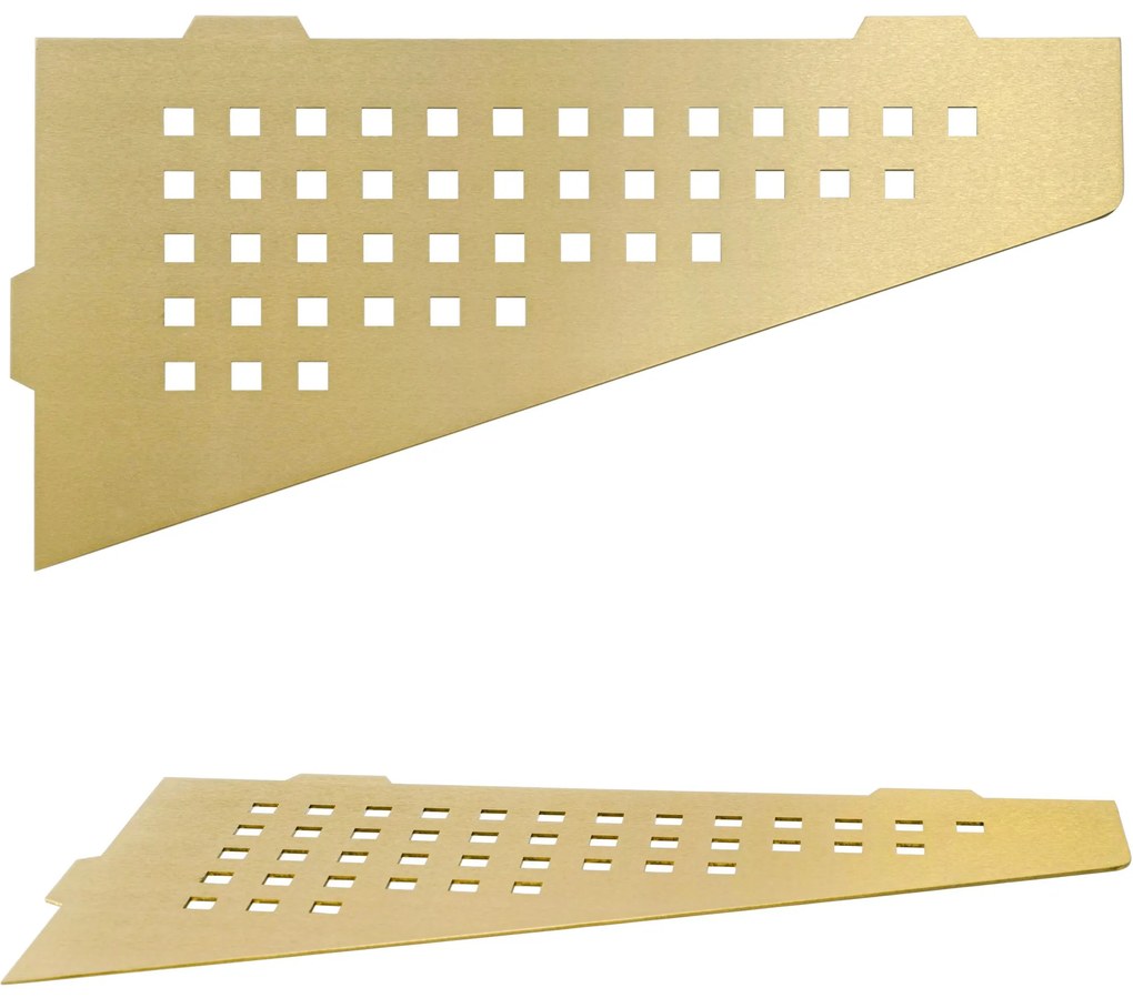Rea Rea, kovová rohová koupelnová police 30x15 cm SF05, zlatá matná, REA-06015