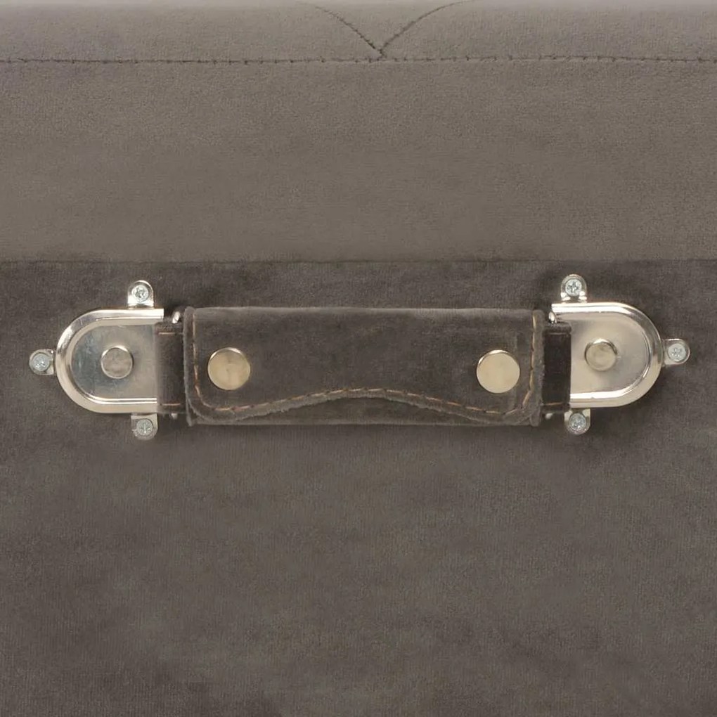 Stolička s úložným prostorem 40 cm šedá samet 329253