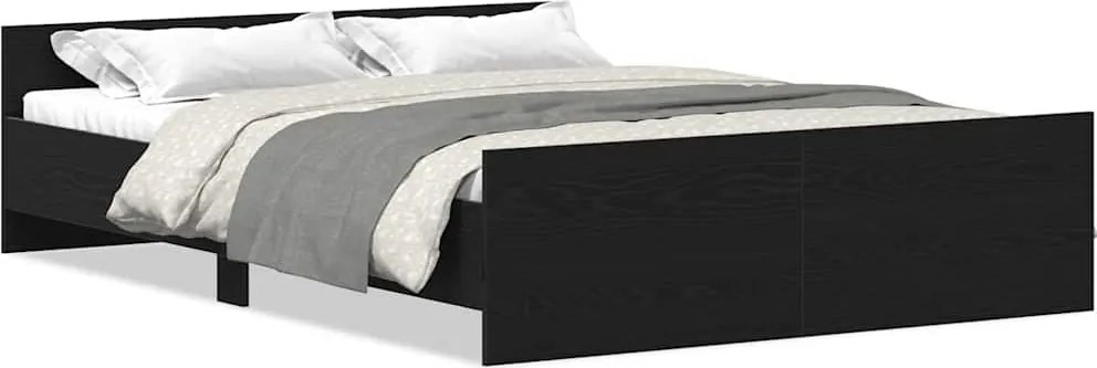 Rám postele bez matrace černý dub 140x190 cm kompozitní dřevo 3329324