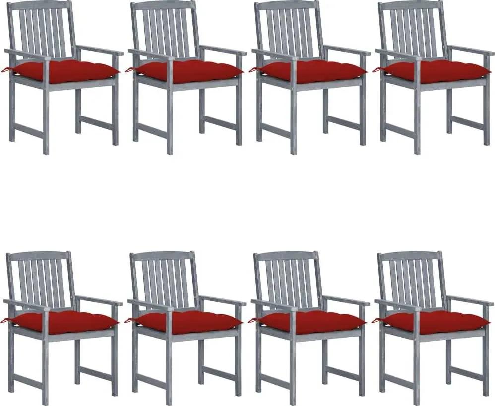 vidaXL Zahradní židle s poduškami 8 ks masivní akáciové dřevo [3078257] Barva: antracitová