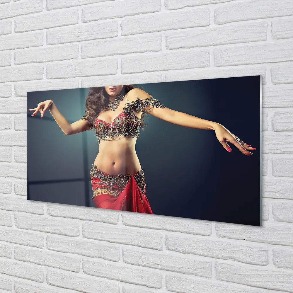 Obraz na skle žena tančí 100x50 cm