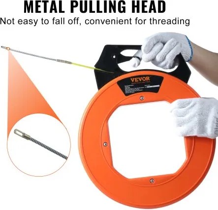 Fish Tape, 30,5 m, 4,8 mm, sklolaminátový stahovák drátu s optimalizovaným pouzdrem