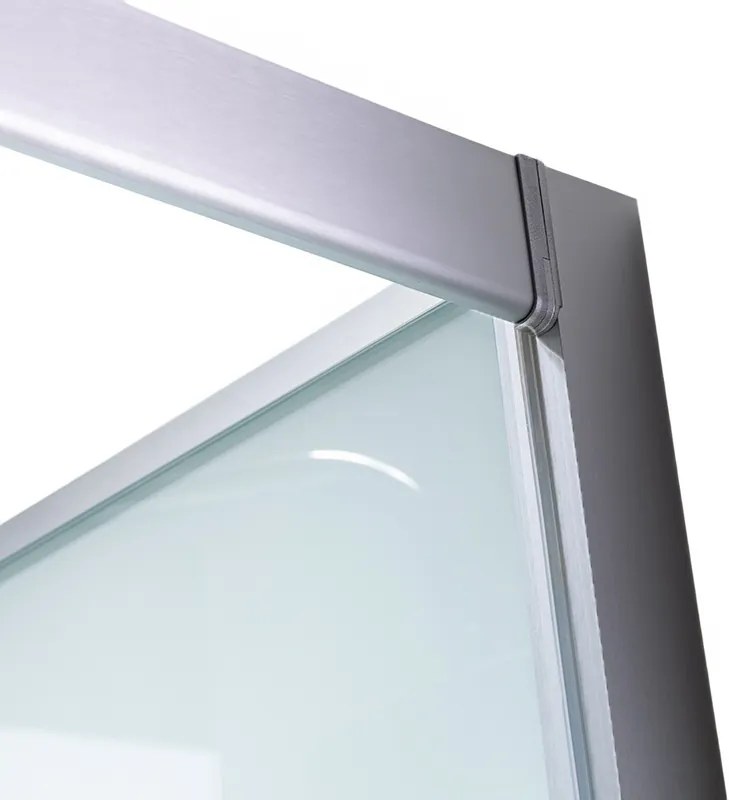 BPS-koupelny Hydromasážní box HYD-AL100 levý, 100x80 cm, kartáčovaný chrom/transparent