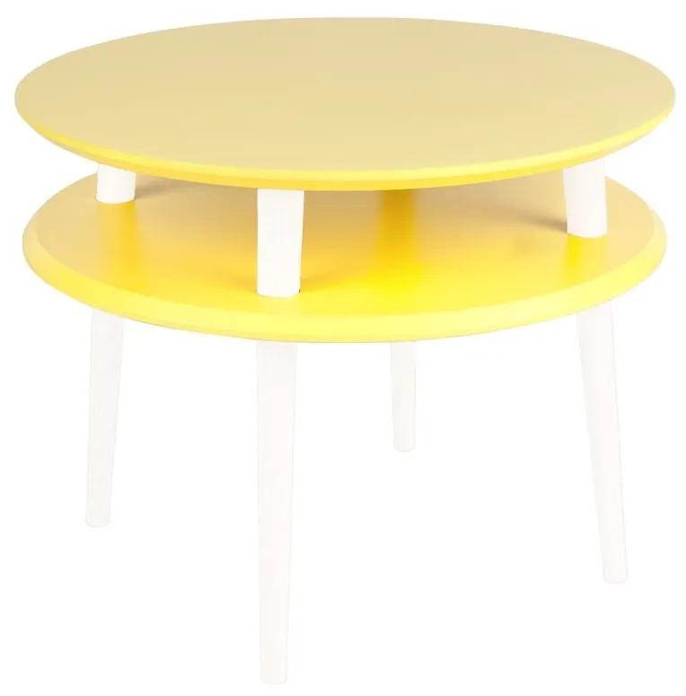 Ragaba Konferenční stolek Iram Small, 57x57x45 cm, žlutá/bílá