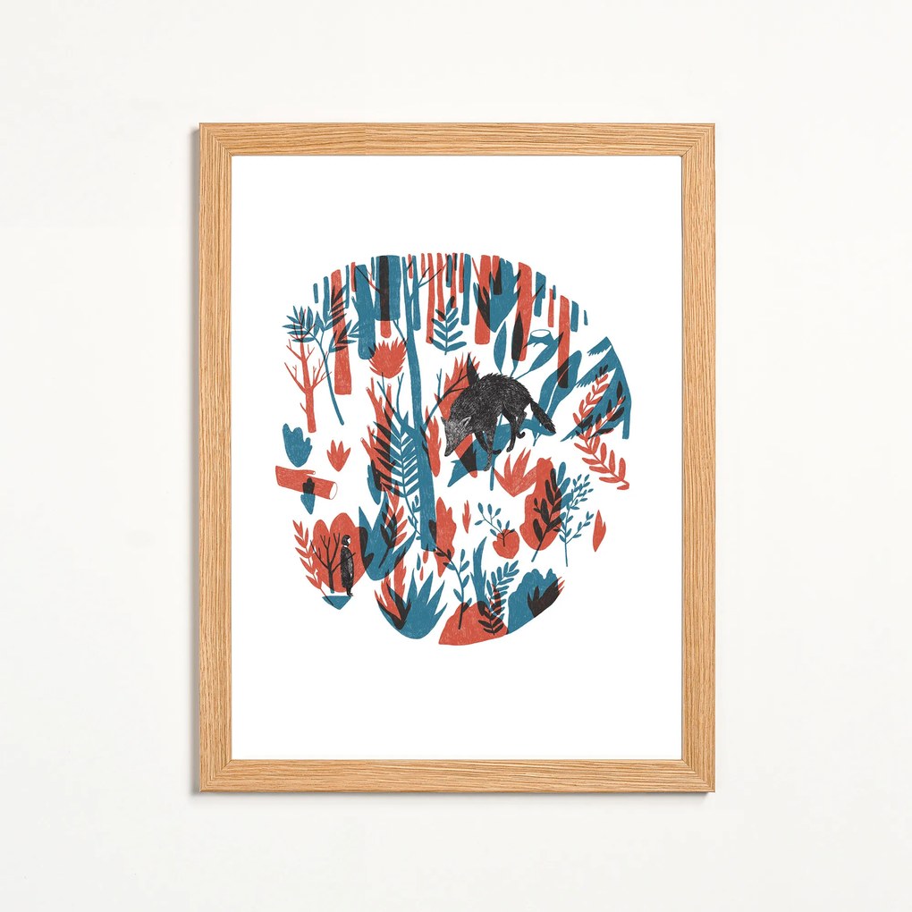 Dorota Šebková | Strach přichází potichu Rám: Dubový, Velikost: 30 x 20 cm