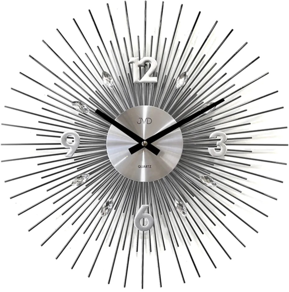 JVD Designové kovové stříbrné nástěnné hodiny JVD HT114.3