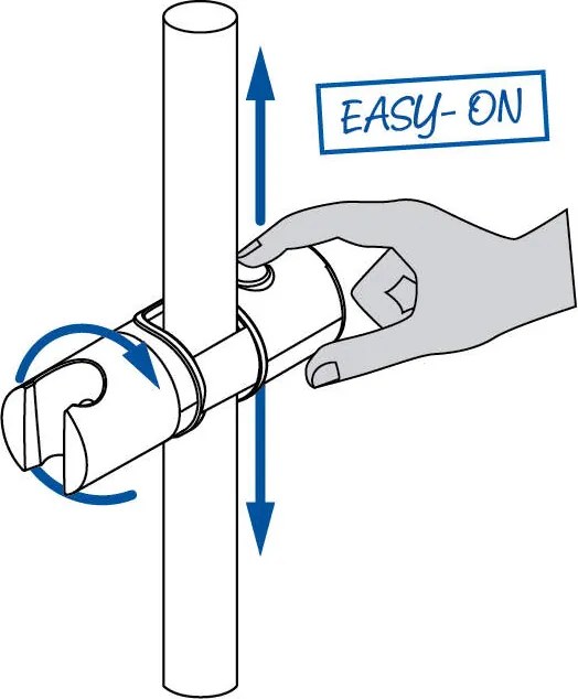 Deante Deante, hranatý bodový držák ruční sprchové hlavice (průměr 22, 23, 24 mm), EasyOn, ANM_N21U