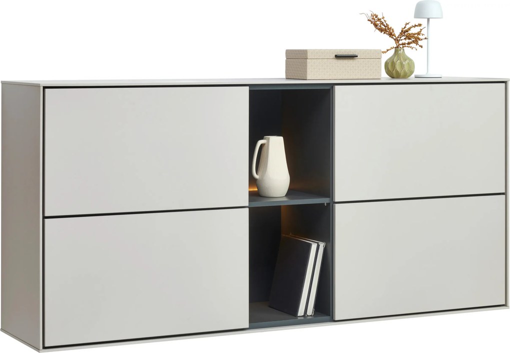 XXXLutz BOTNÍK, barvy grafitu, kašmírová, 170/81/41 cm Voleo - Botníky - 001258028001