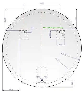 Amirro Ambiente Ronde Kruhové zrcadlo 80 cm s LED podsvícením se senzorem, 411-262