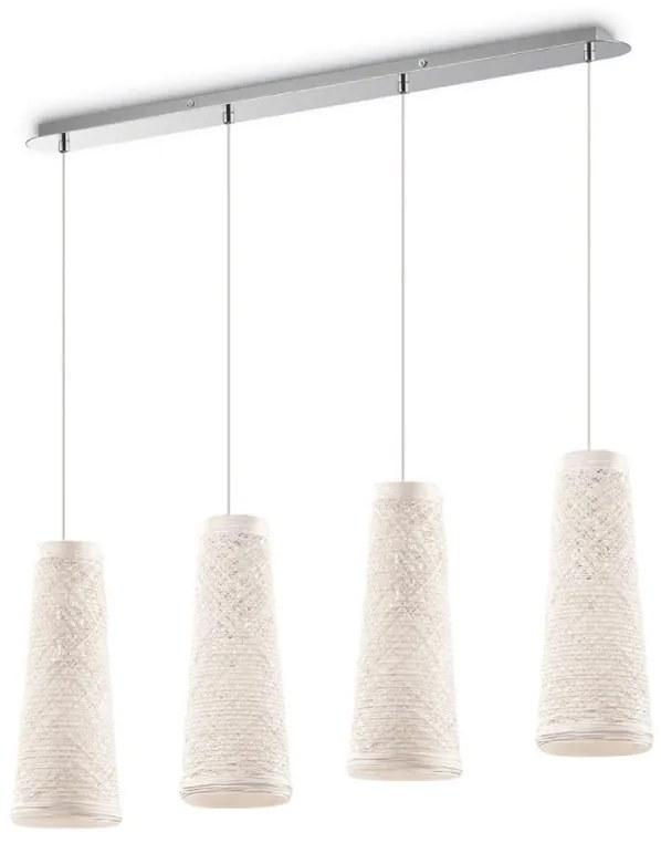 Závěsné stropní svítidlo Ideal Lux Basket 082561 / 4 x 60 W / chrom / bílá