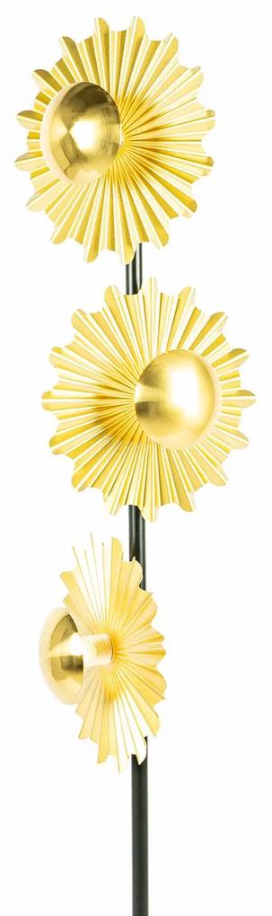 Stojací lampa Lindby Senmia ve zlaté barvě, třílamelová