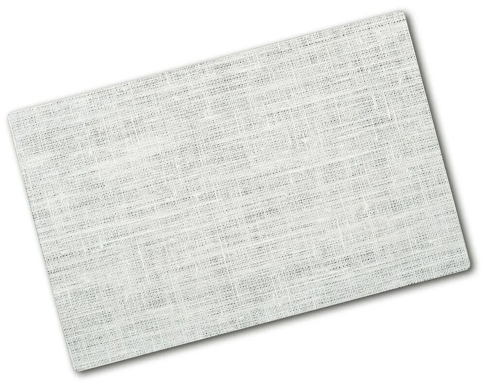 Wallmuralia Kuchyňská deska skleněná Lněná bílé plátno 80x52 cm