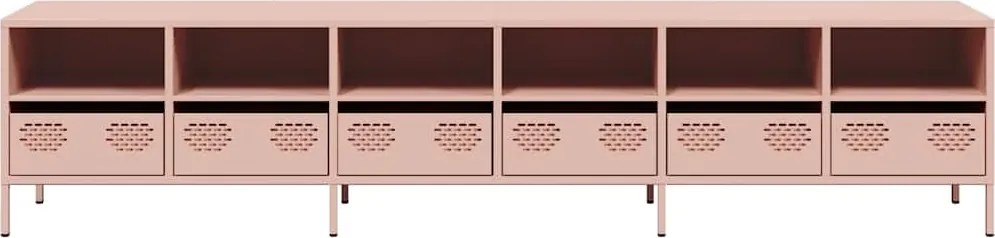 TV skříňka růžová 202 x 39 x 43,5 cm ocel válcovaná za studena 3307156