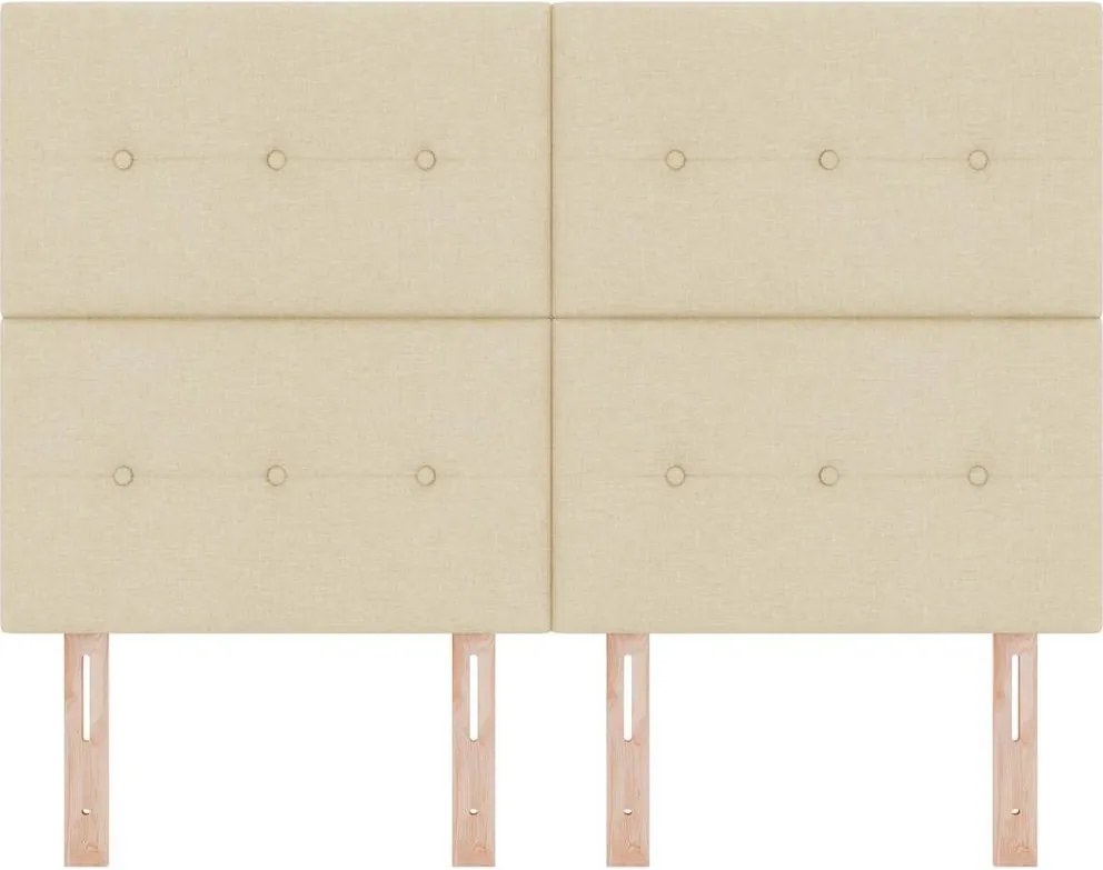 Výškově nastavitelné čelo postele s čelo Krémová 144 cm textil 3337826