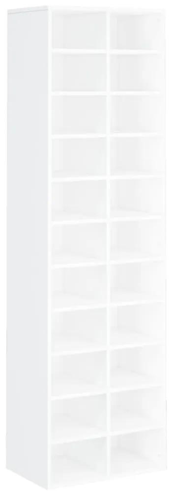vidaXL Botník bílý 54 x 34 x 183 cm dřevotříska